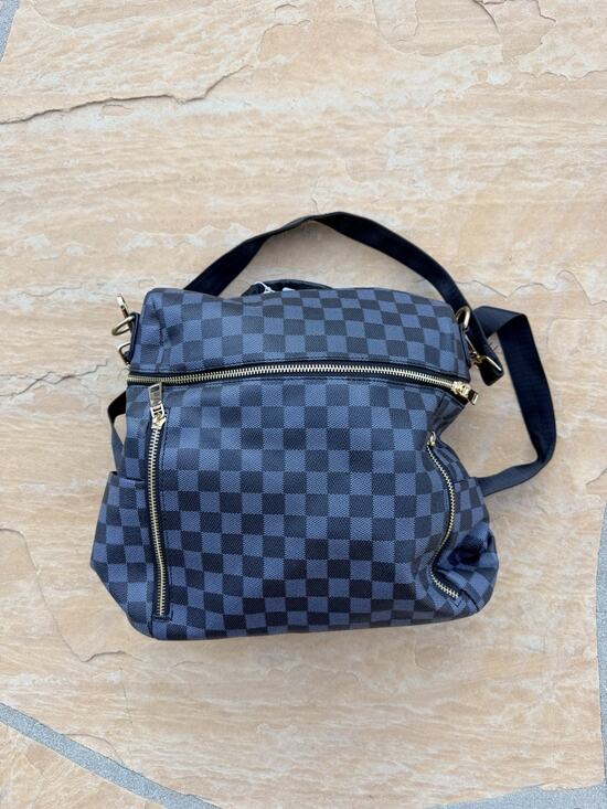 Unbranded | Bags | Chic Style Bag Black Grey Checkered Backpack Brand ...